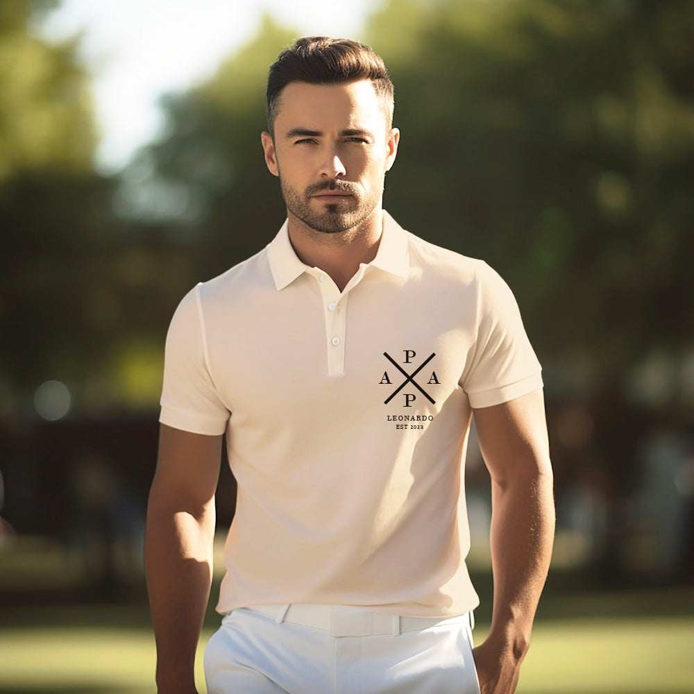 Custom Papa Polo T-shirt, Polo T-shirt For Father's Day Gift, Personal ...
